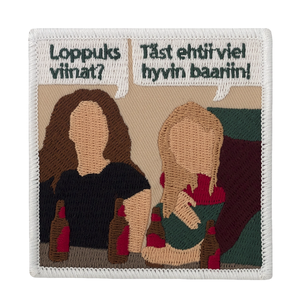 Loppuks viinat - haalarimerkki | Merkattu.fi - haalarimerkit verkosta!